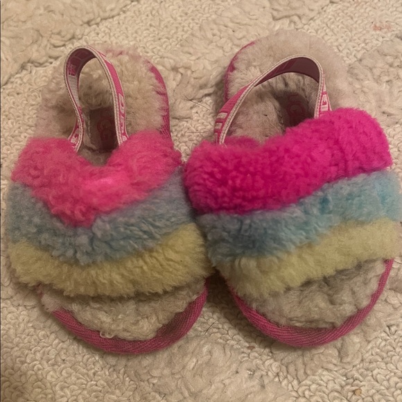 UGG | Shoes | Ugg Colorful Fluff Yeah Slippers 5c | Poshmark